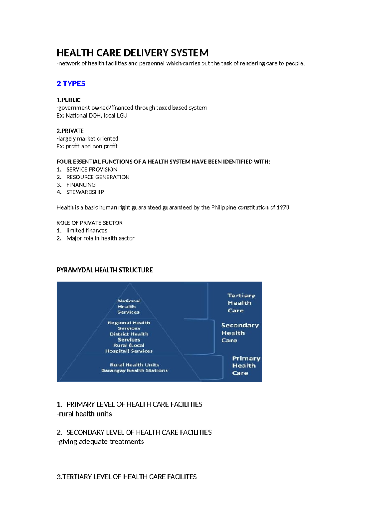 Health CARE Delivery System - HEALTH CARE DELIVERY SYSTEM -network of ...
