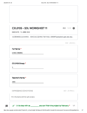 CEL2105 Project 1 ( submission form) - SEMESTER 1, 2024/ CEL 2105 ...