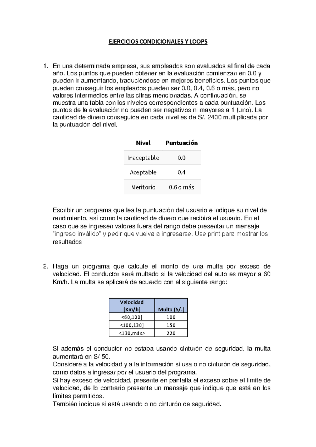Ejercicios Python - DS Analyst: Condicionales y Loops - Studocu