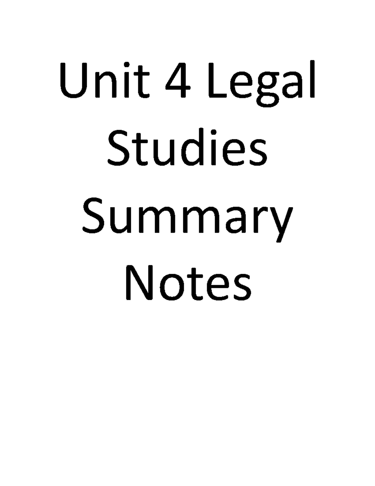 Unit 4 Legal Studies Summary Notes: Law-Making Insights and Concepts ...