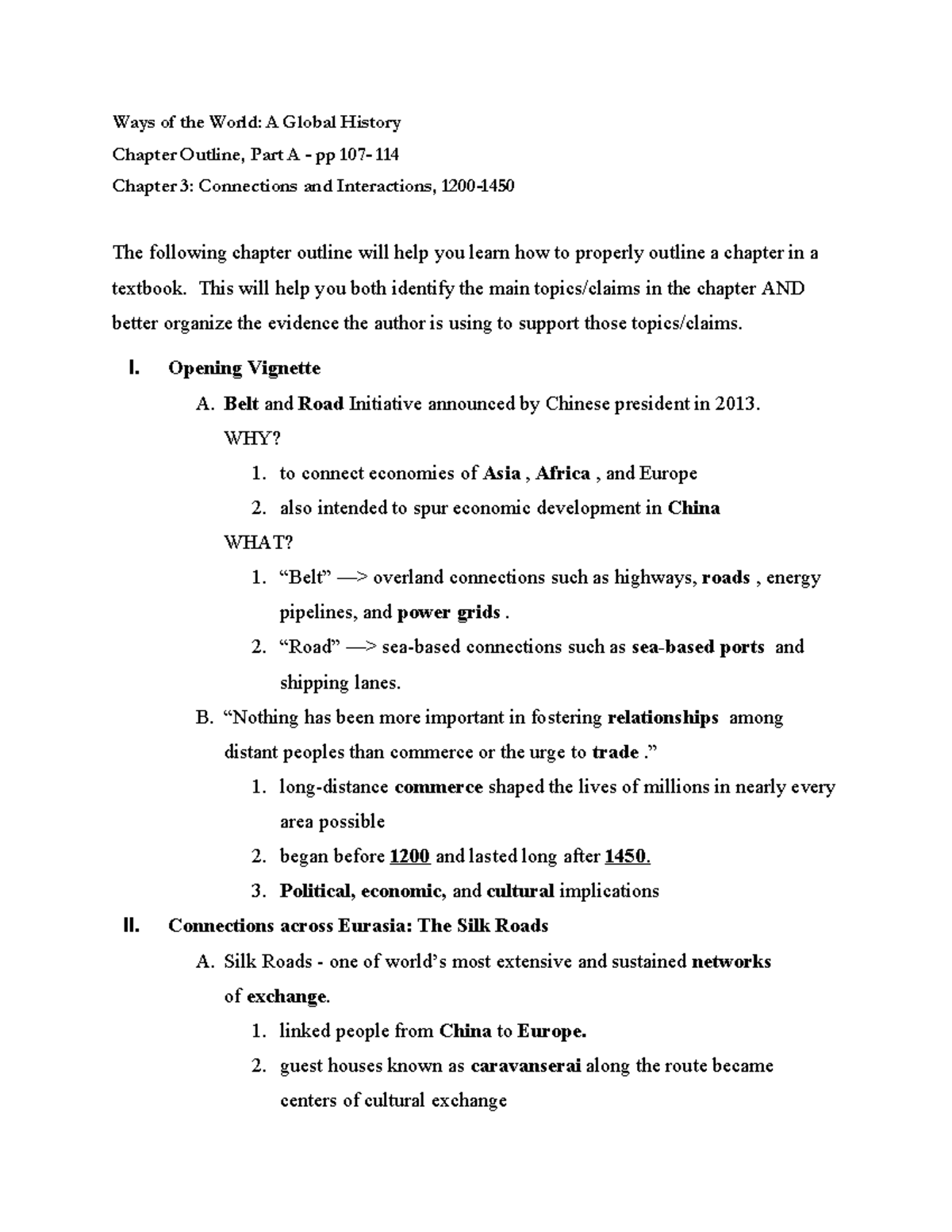 Chapter Outline for Ways of the World: Chapters 3.1-3.2 (107-114) - Studocu