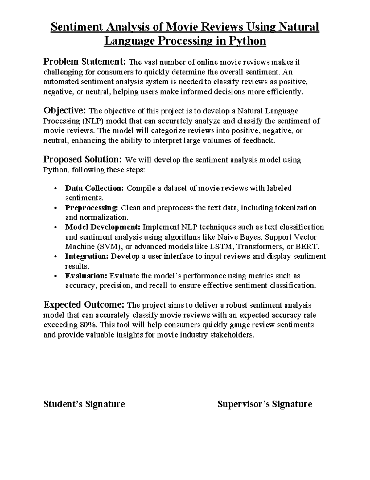 Synopsis Template(Sentiment Analysis) - Sentiment Analysis of Movie ...