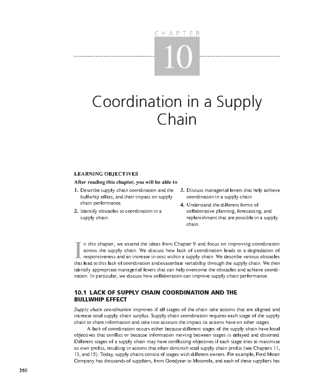 Chapter 10 - SCM: Coordination in Supply Chains (SCM 101) - Studocu