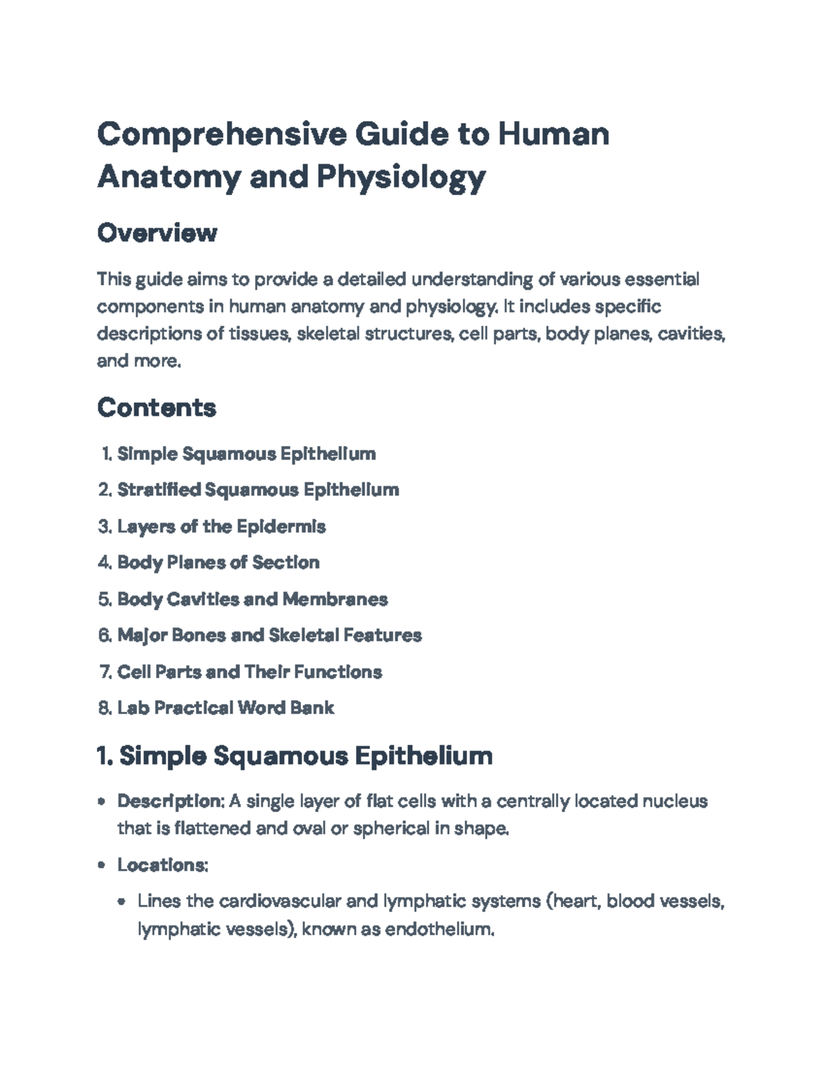 Comprehensive Guide to Human Anatomy and Physiology - Final Exam Notes ...