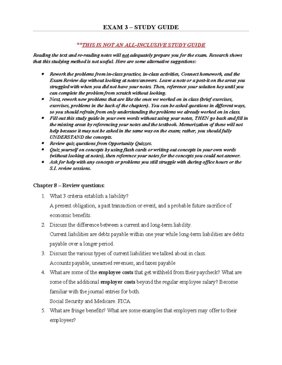 ACC 202 Exam 3 Comprehensive Study Guide and Review Notes - Studocu