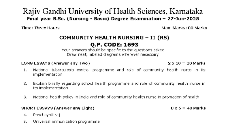 Nursb 1693 - Community Health Nursing II - Final Exam Guide (June 2025 ...