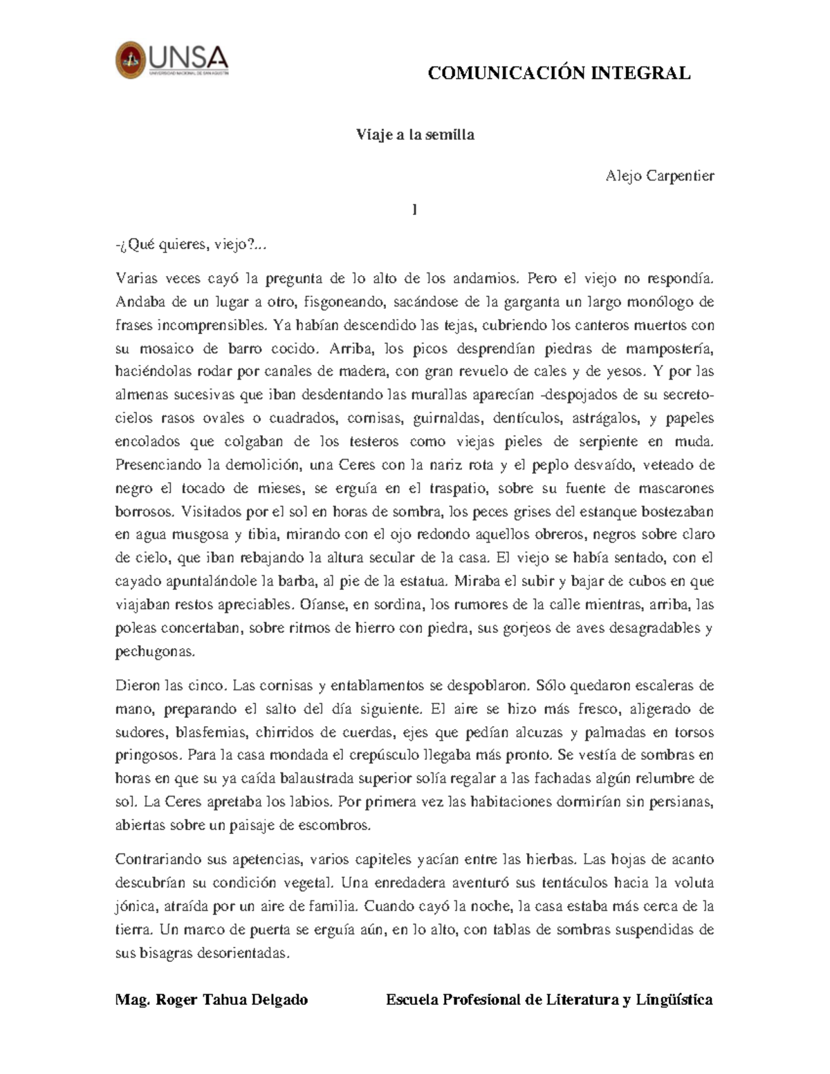 COMUNICACIÓN INTEGRAL II: Análisis de "Viaje a la semilla" de ...