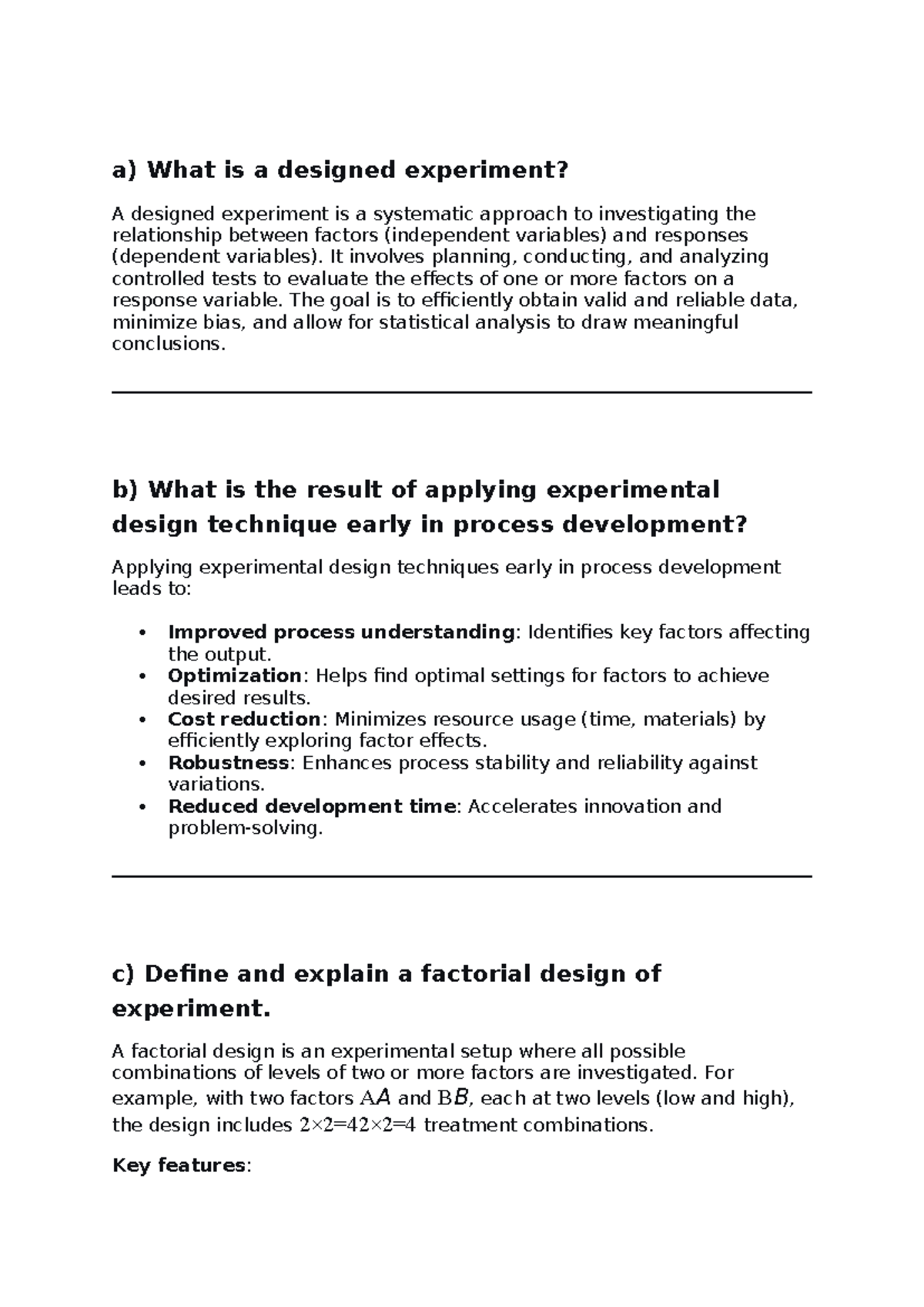 Design and Analysis of Experiments (DAE) in Research - Studocu