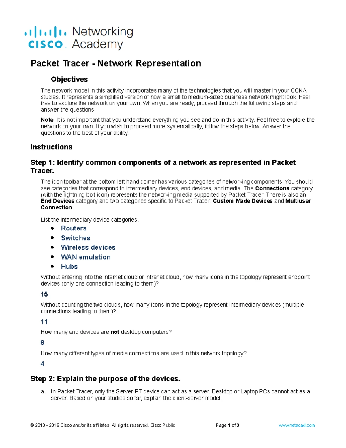 10.3.5 Packet Tracer - Default Gateway Troubleshooting Guide - Studocu