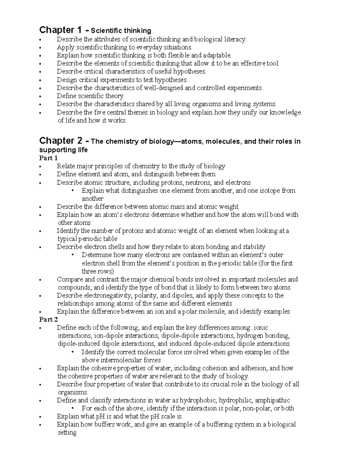 Biology Concepts: Scientific Thinking, Chem & Cells Overview (BIO101 ...
