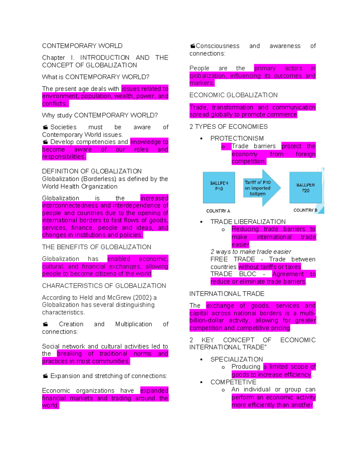Contemporary World Reviewer - CONTEMPORARY WORLD Chapter I. INTRODUCTION AND THE CONCEPT OF ...