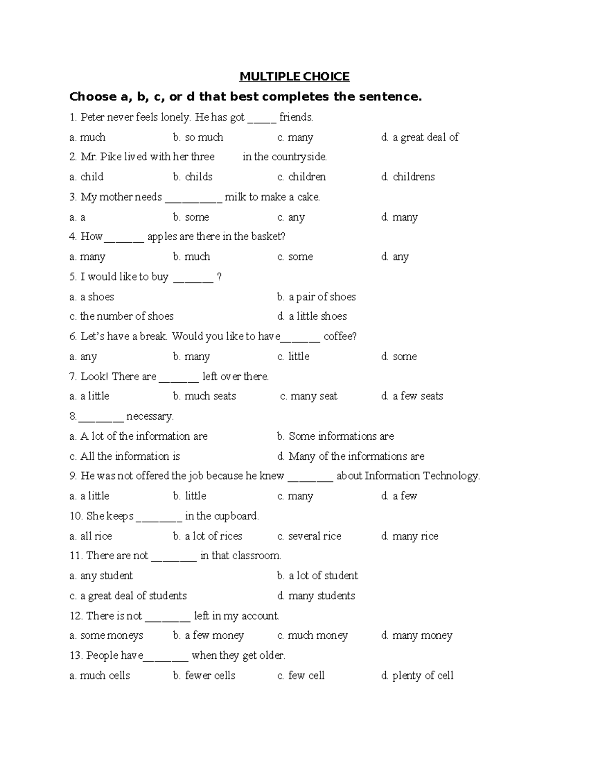 Bt expression of quantity: Multiple choice questions and answers - Studocu