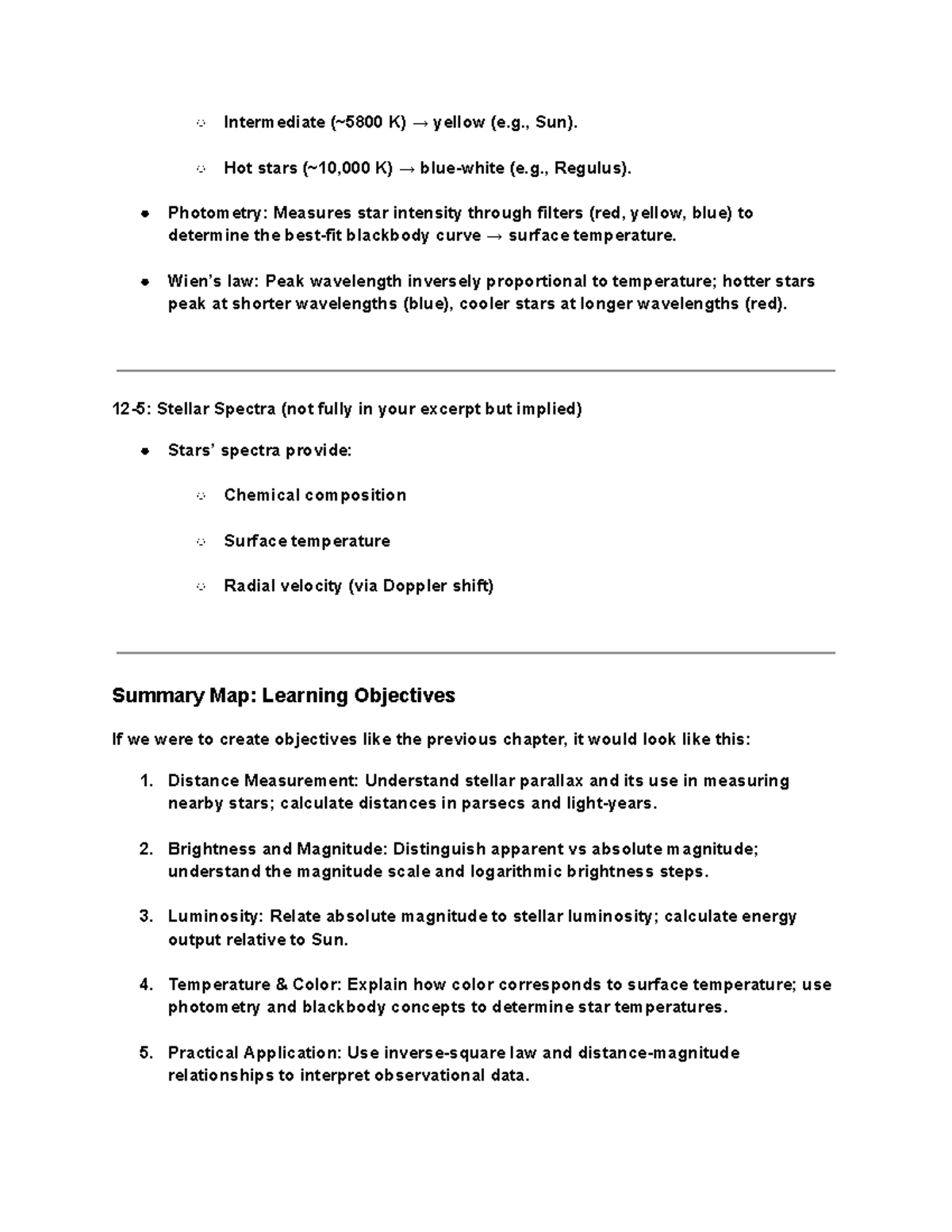 Astronomy Exam Unit 8 Notes: Stellar Properties & Measurements - Studocu