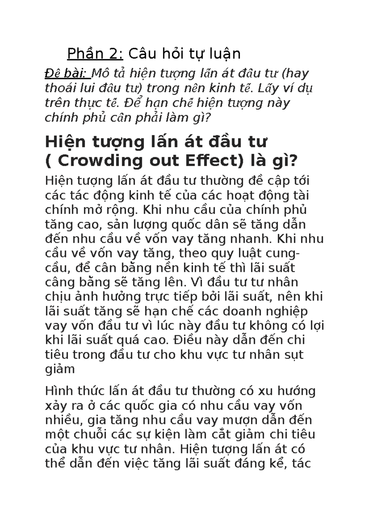 Phân tích Hiện Tượng Lấn Át Đầu Tư trong Kinh Tế - Crowding Out Effect ...
