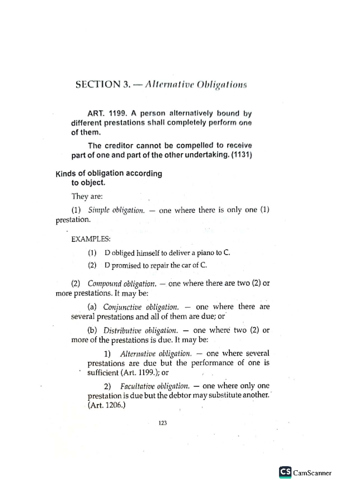 C3 S3 Alternative Obligations: Understanding Types and Effects - Studocu