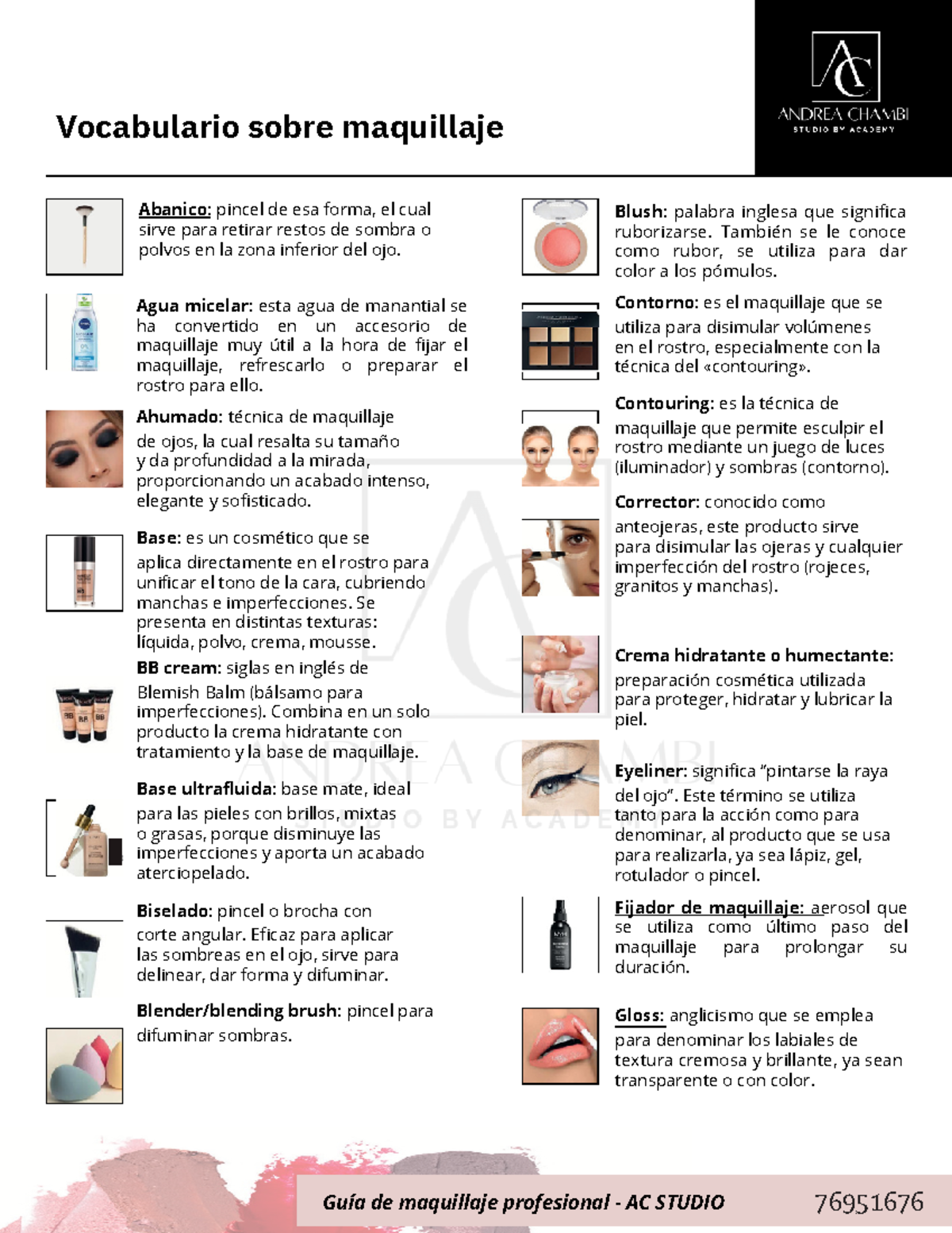 Guía de Vocabulario de Maquillaje AC STUDIO 76951676 - Studocu