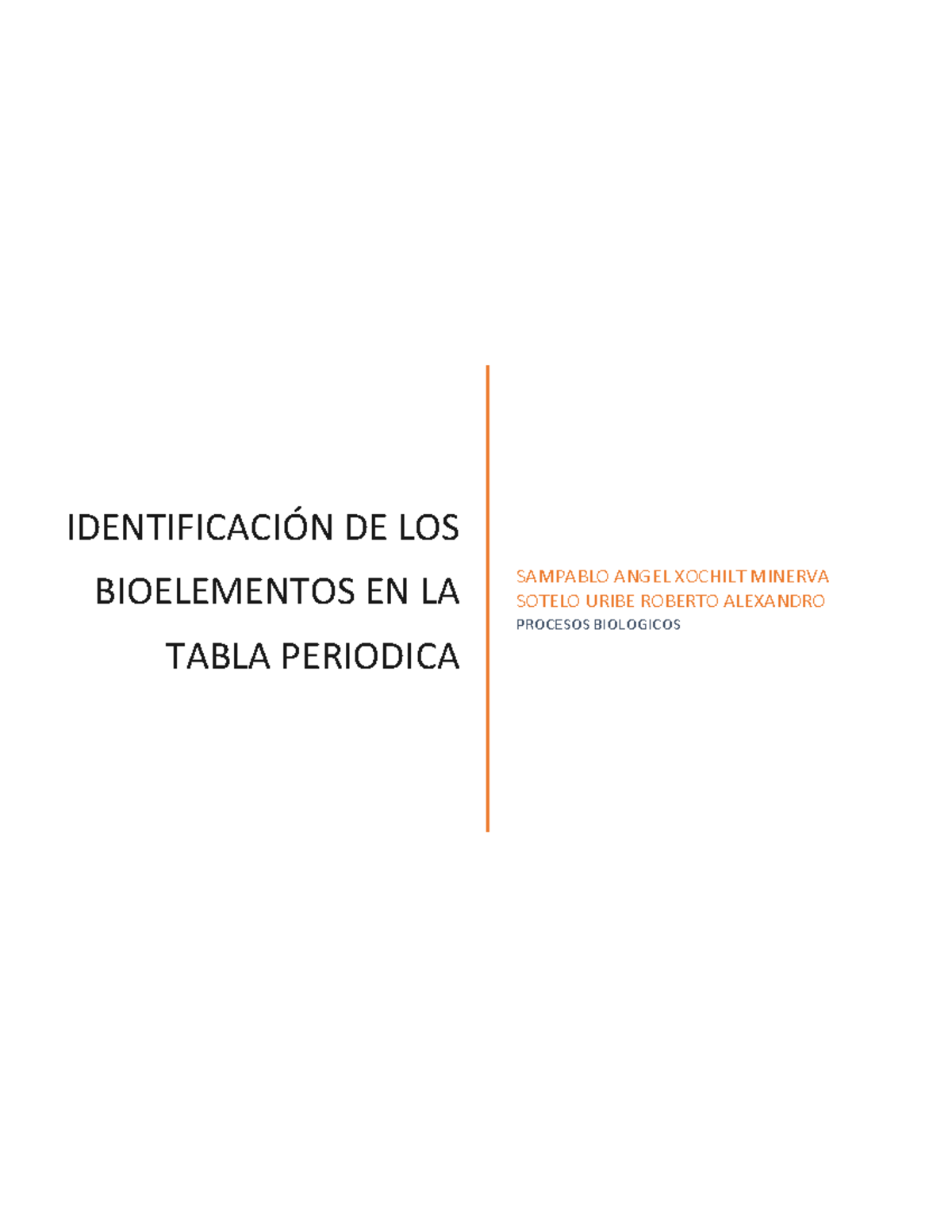 Identificacion de los bioelementos en la tabla periodica - IDENTIFICACIÓN DE LOS BIOELEMENTOS EN ...