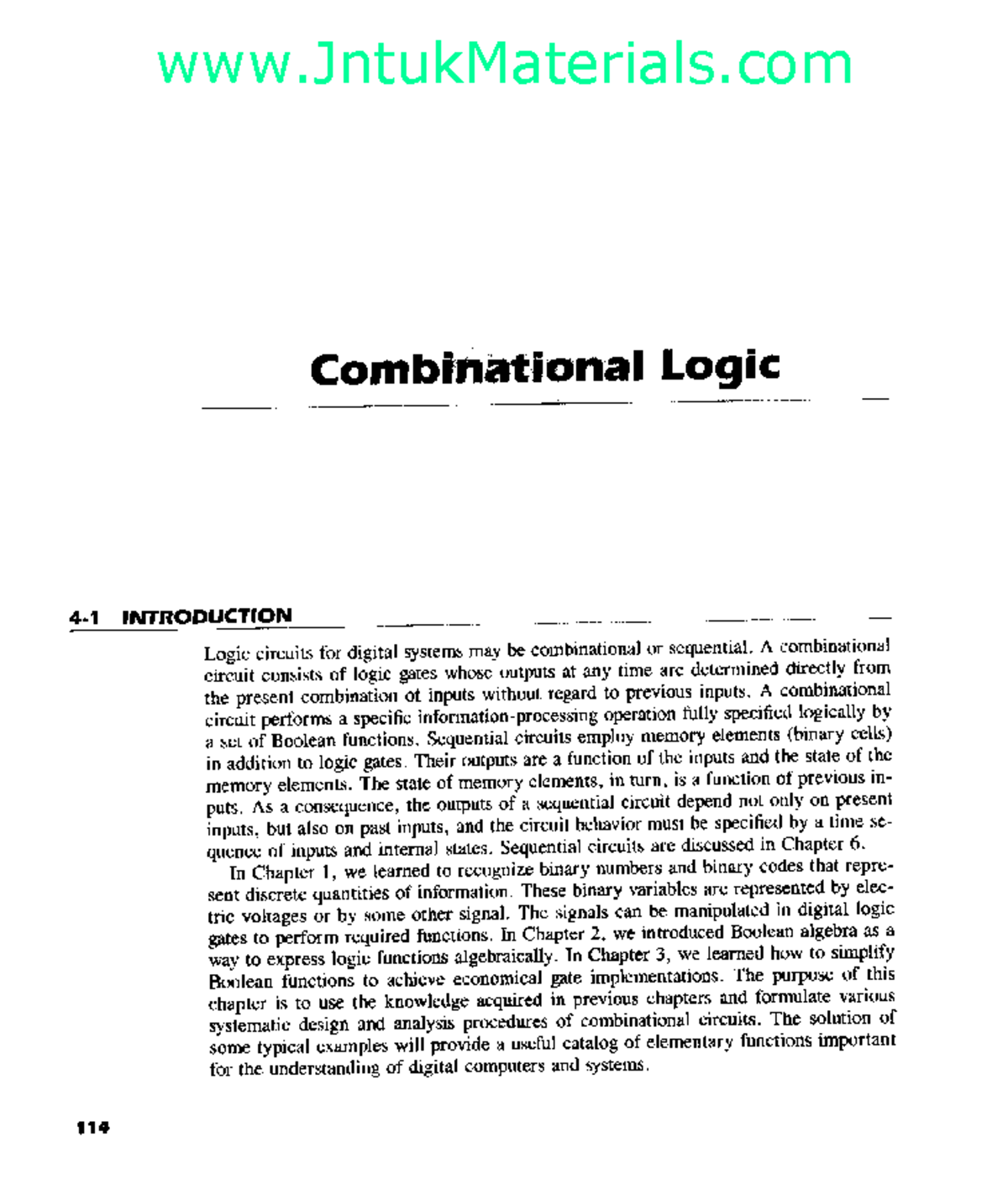 JNTUK Digital logic design unit 4: Combinational logic circuits - Studocu