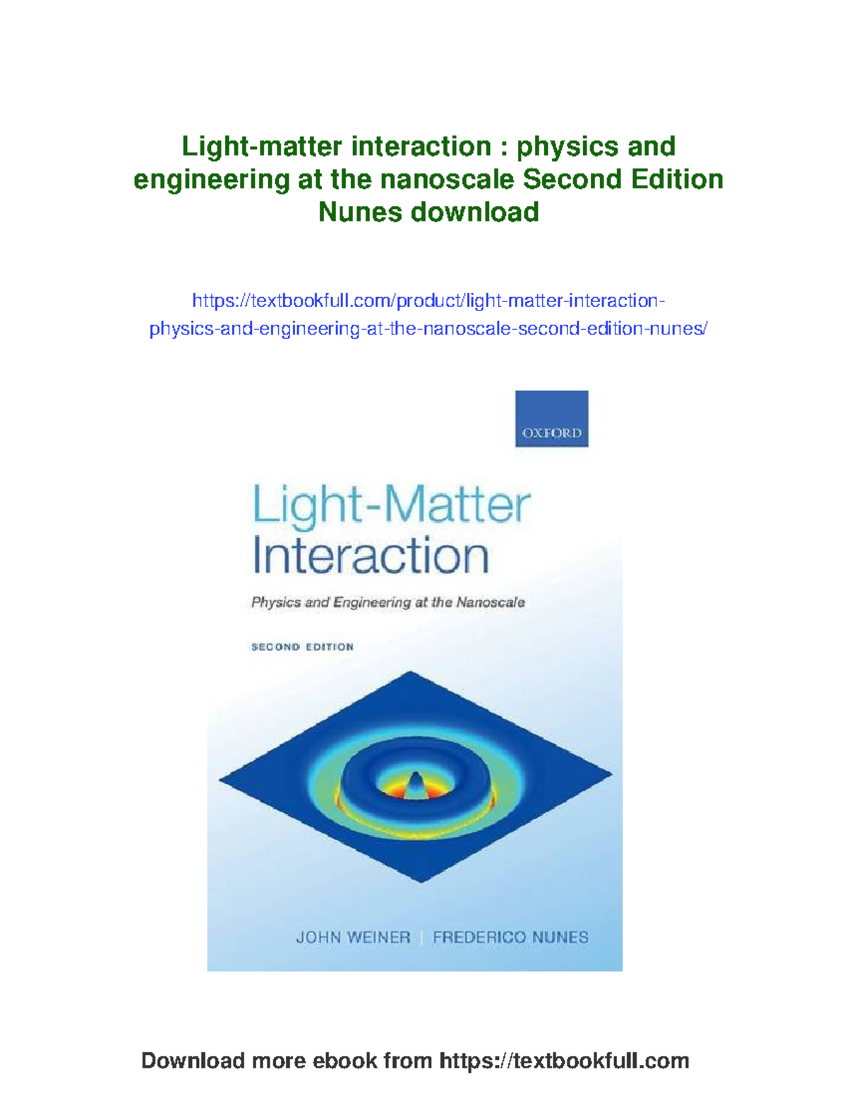 Interaction Physics and Engineering at the Nanoscale, 2nd Ed. by Nunes ...