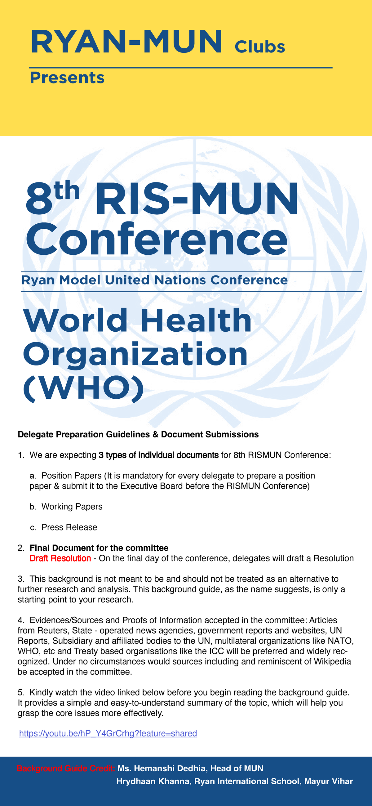 8th RISMUN Conference: WHO Delegate Preparation Guidelines - Studocu
