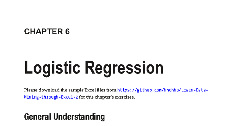 Bai Tap 04 CH06 - Logistic Regression Analysis in Excel - Studocu
