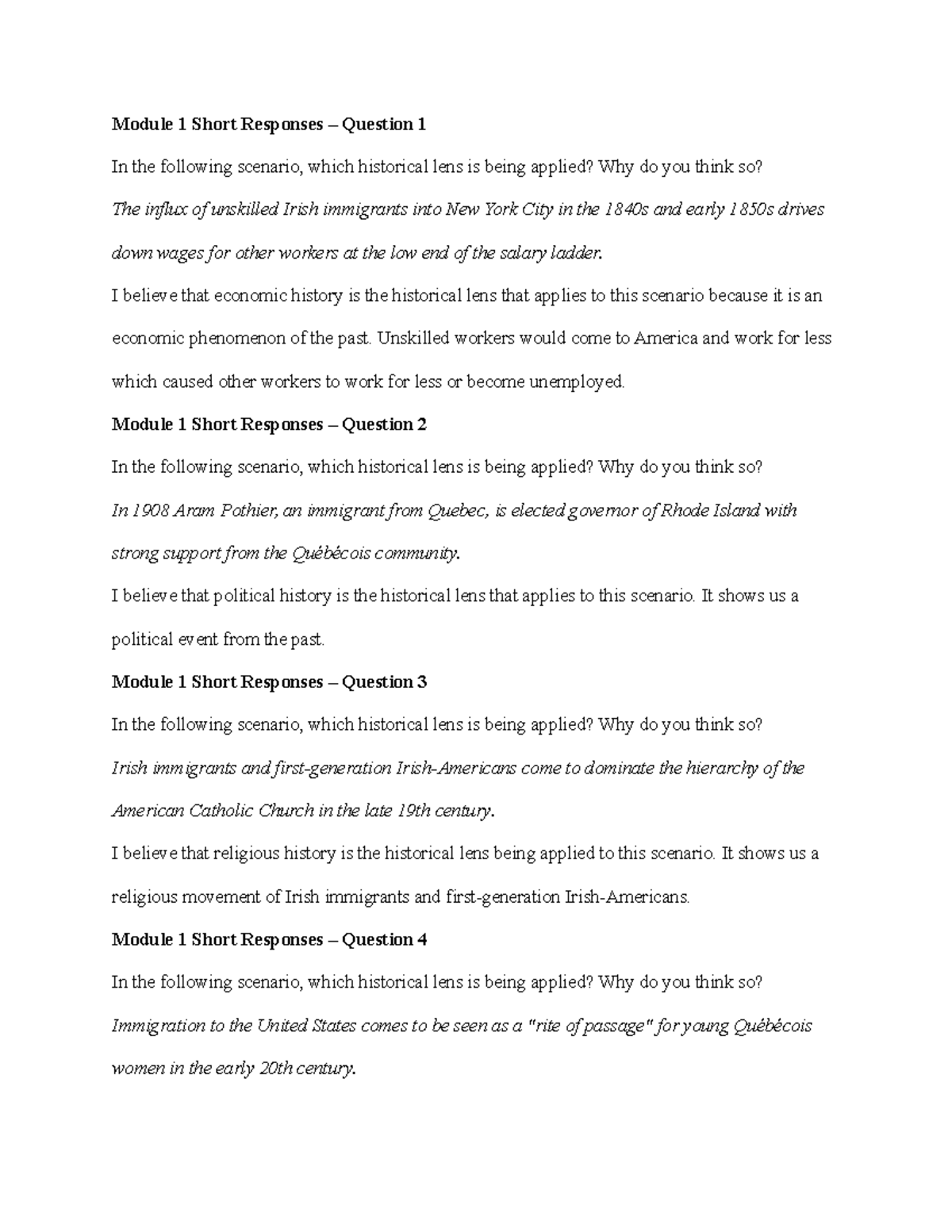 Module 1 Short Responses - Module 1 Short Responses – Question 1 In the ...