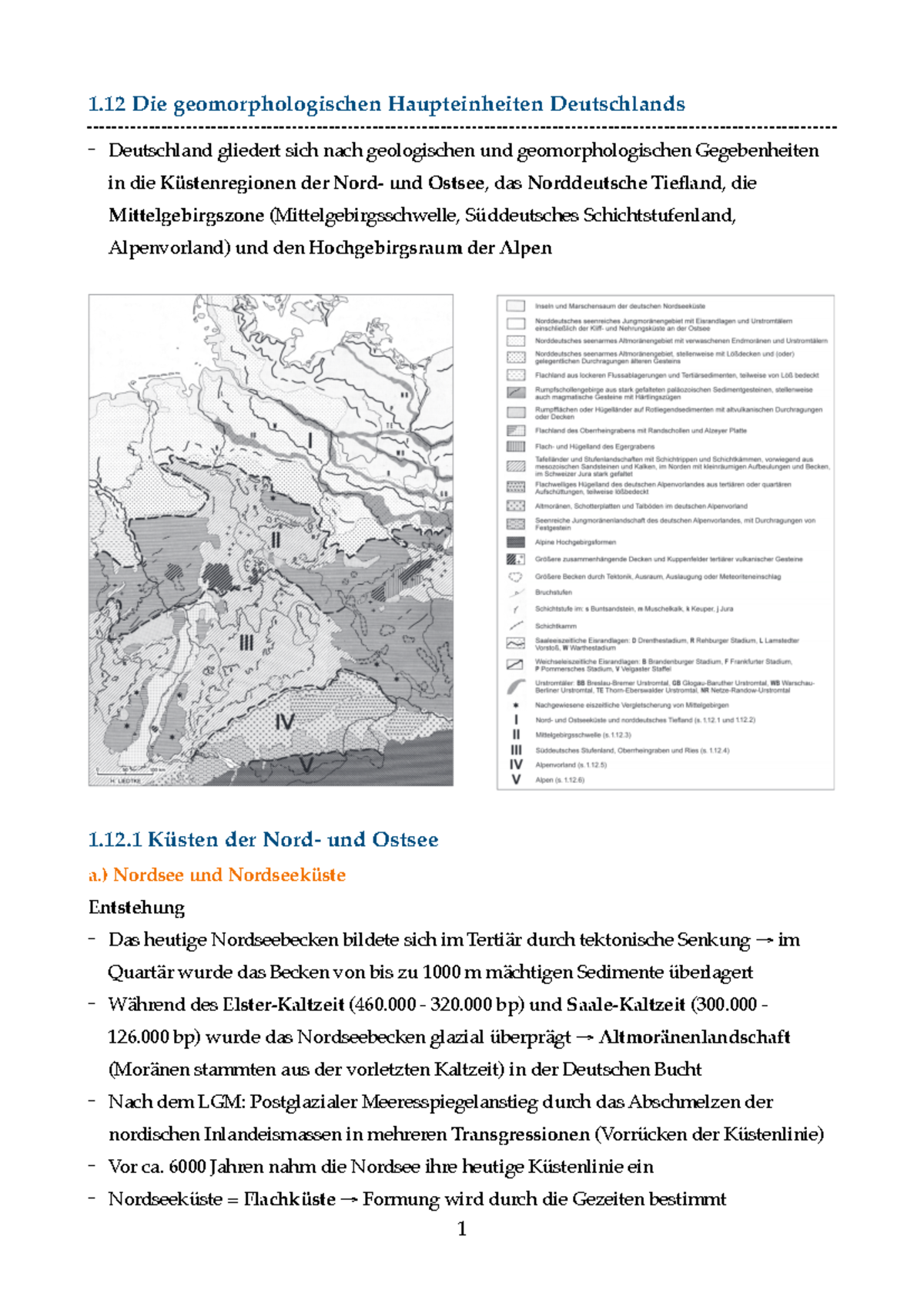 Die geomorphologischen Haupteinheiten Deutschlands (1.12) - Studocu