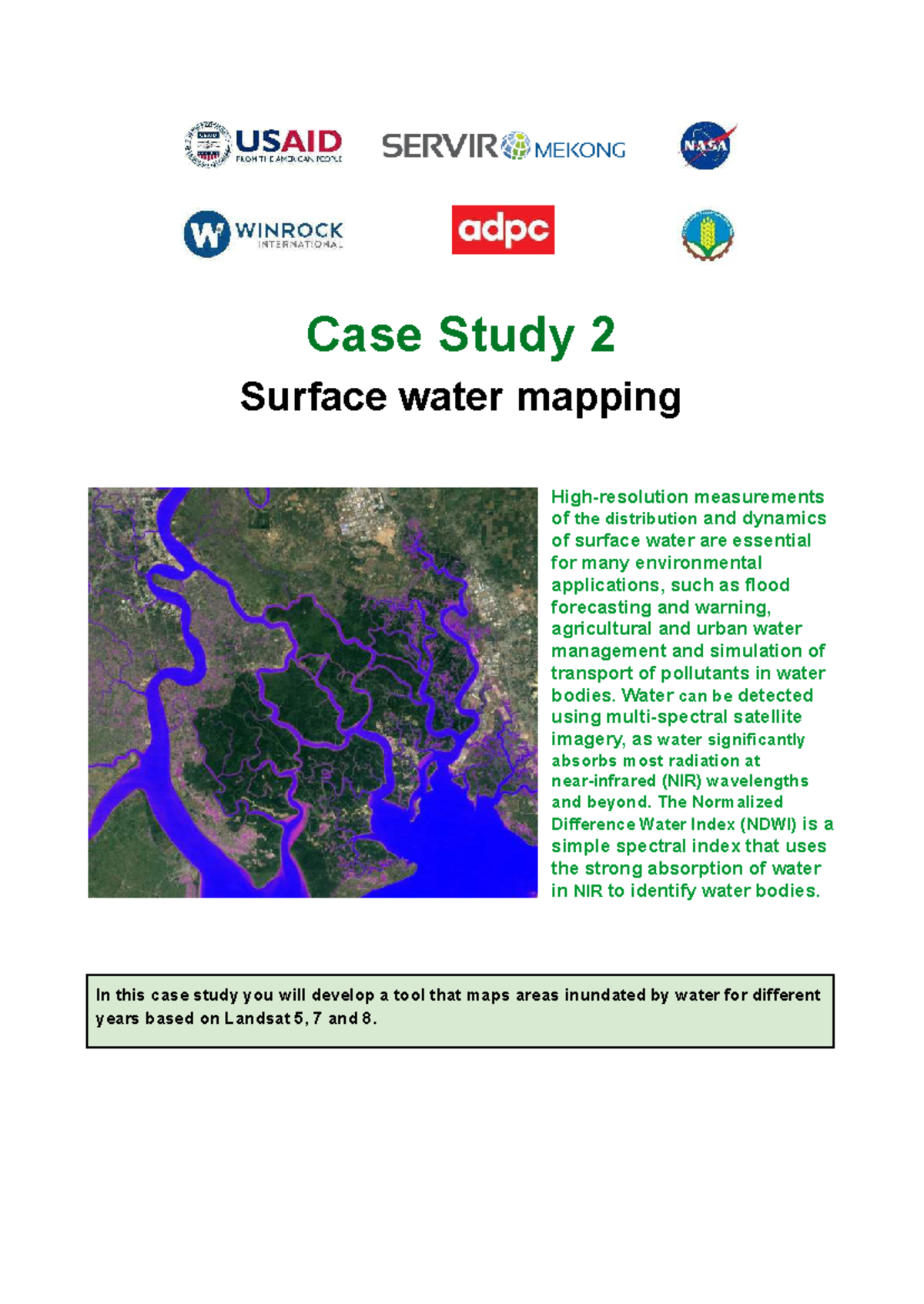 Vietnam Case Study 2: Surface Water Mapping with NDWI Analysis - Studocu