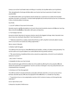 Sections of a Campus Paper: Structure and Content Overview - Studocu