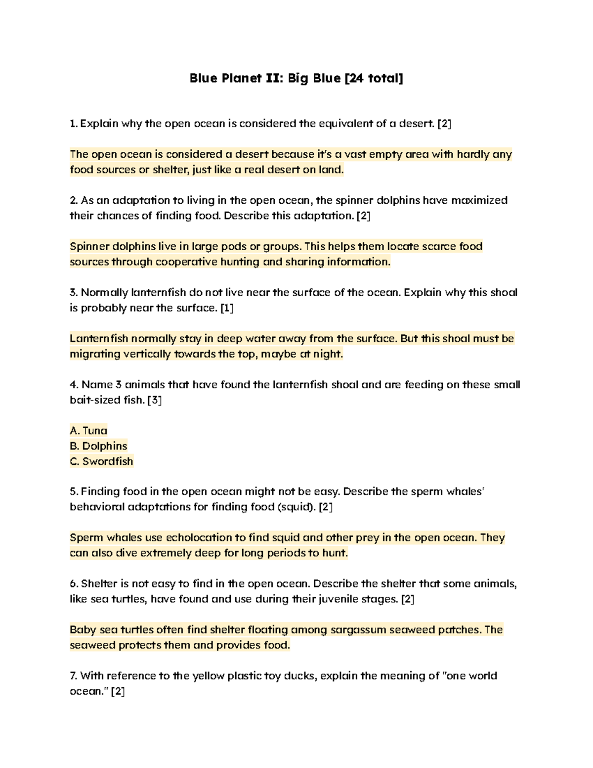 Blue Planet II: Big Blue - Insights on Open Ocean Life and Adaptations ...