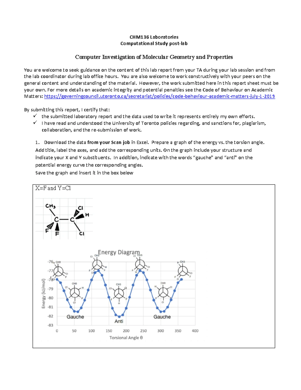 CHM136 Computational Lab Report: Molecular Geometry & Properties ...