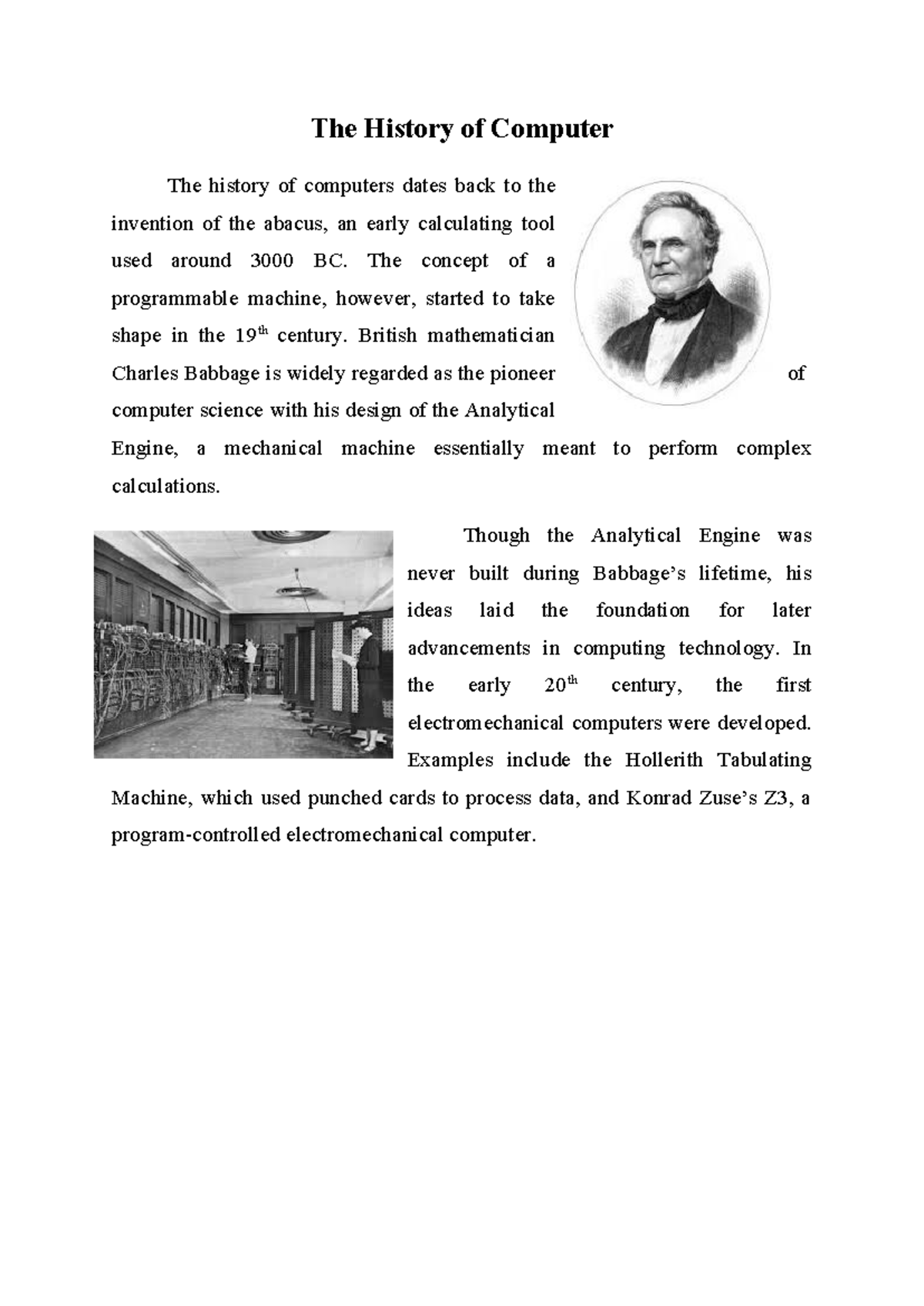 History of Computers: From Abacus to Microprocessors - Studocu