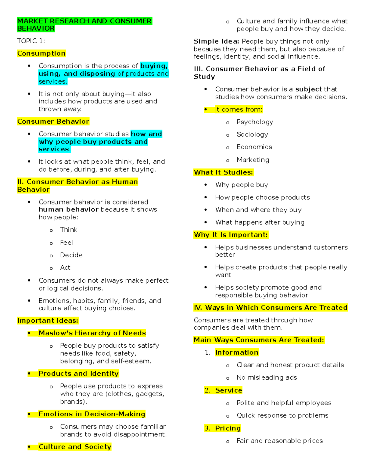 MARKET RESEARCH AND CONSUMER BEHAVIOR: TOPIC 1 REVIEW - Studocu