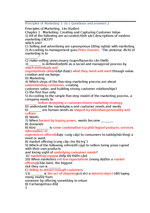 Marketing - For mid-term test - MID-TERM TEST (PRINCIPLES OF MARKETING ...