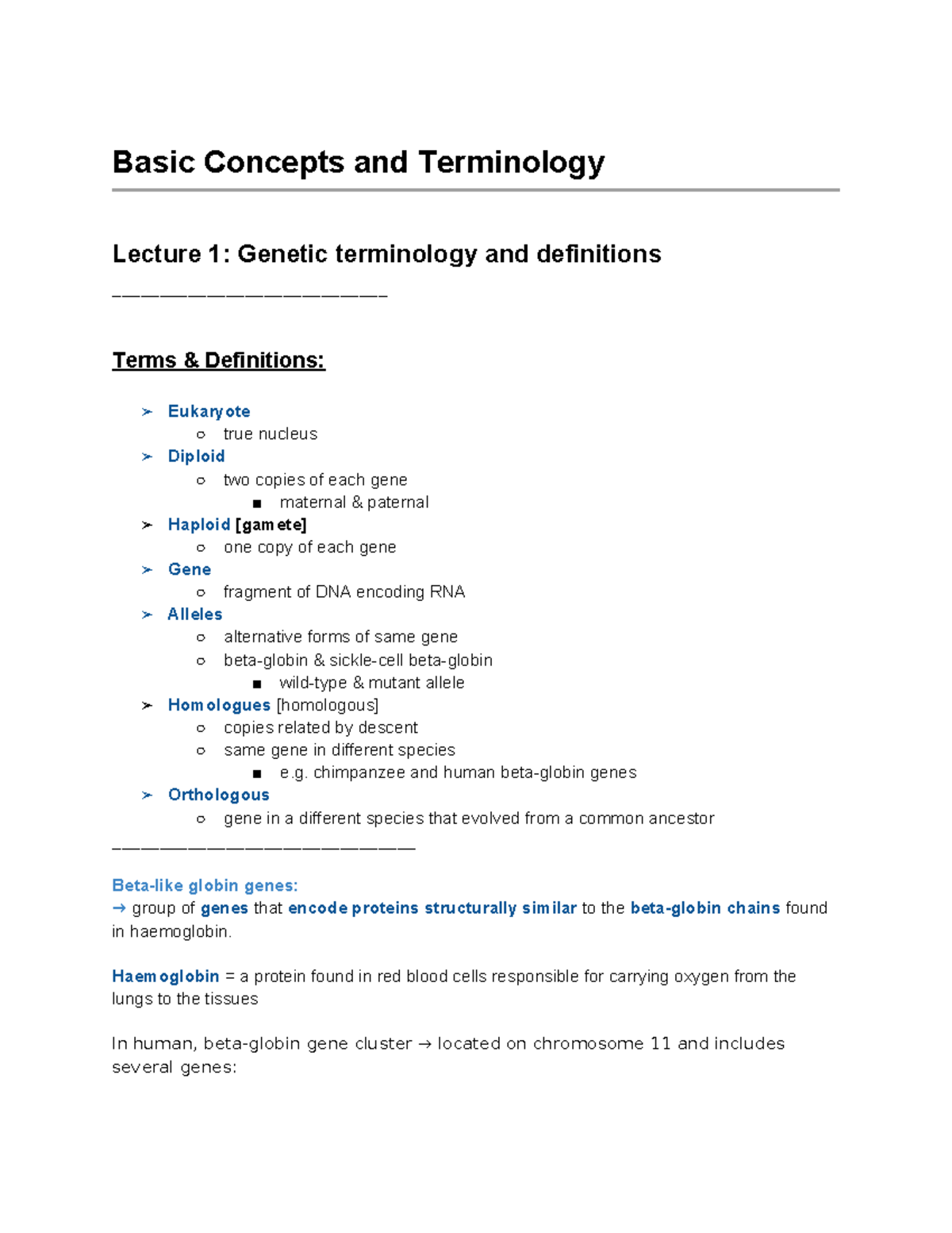 BS1050 - WEEK 1 - Lecture notes - Basic Concepts and Terminology ...