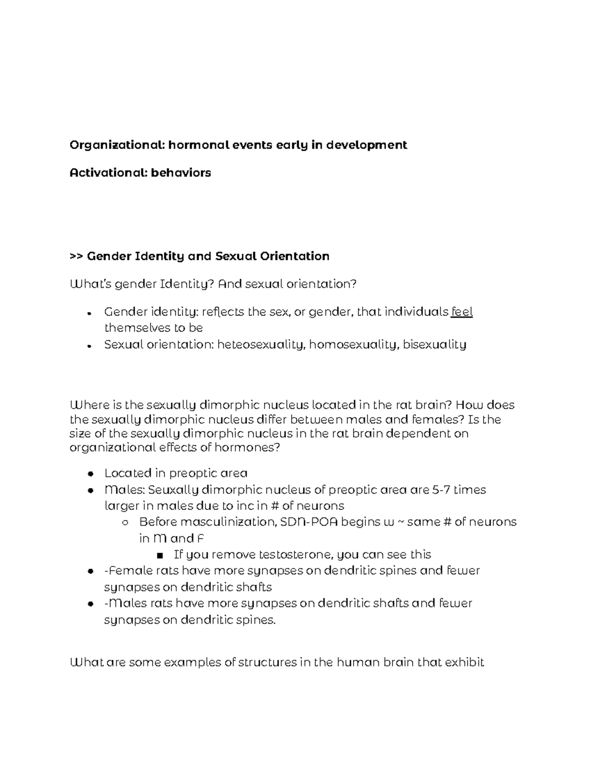 Psych 335 exam 2 review - Summary of Gender Identity and Sexual ...