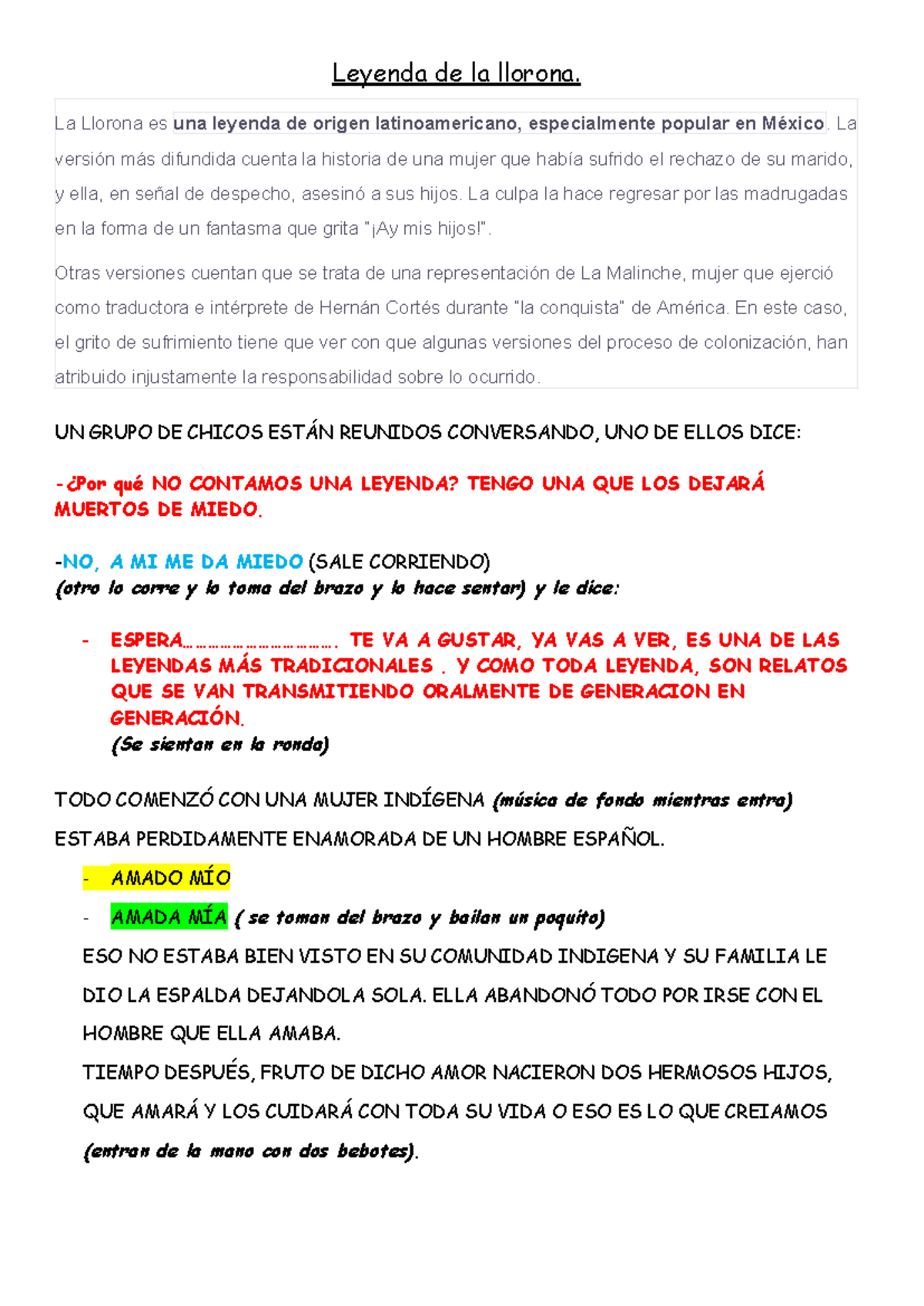 Leyenda de la llorona - LECTURA PARA DISFRUTAR - Leyenda de la llorona ...