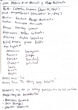 Family tree og rizal - FRANCISCO MERCADO FATHER TEODORA ALONZO RIZAL ...