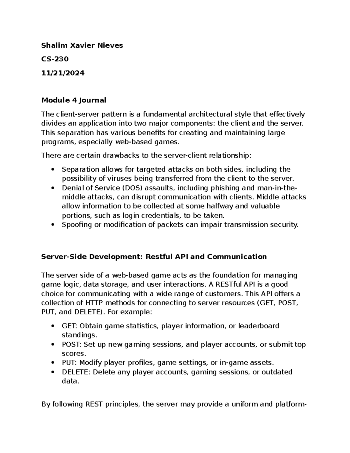 Journal 4-4 - complete - Shalim Xavier Nieves CS- 11/21/ Module 4 ...