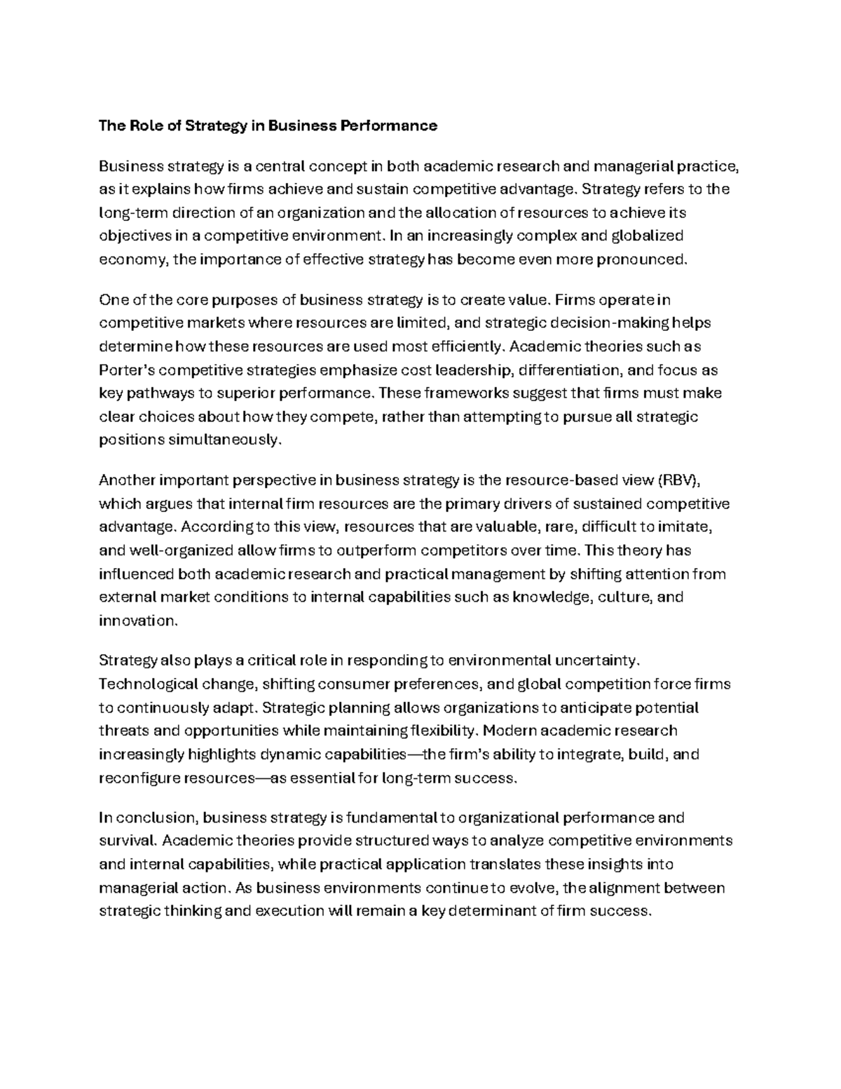 Case Study of Franchises: The Role of Strategy in Business Performance ...