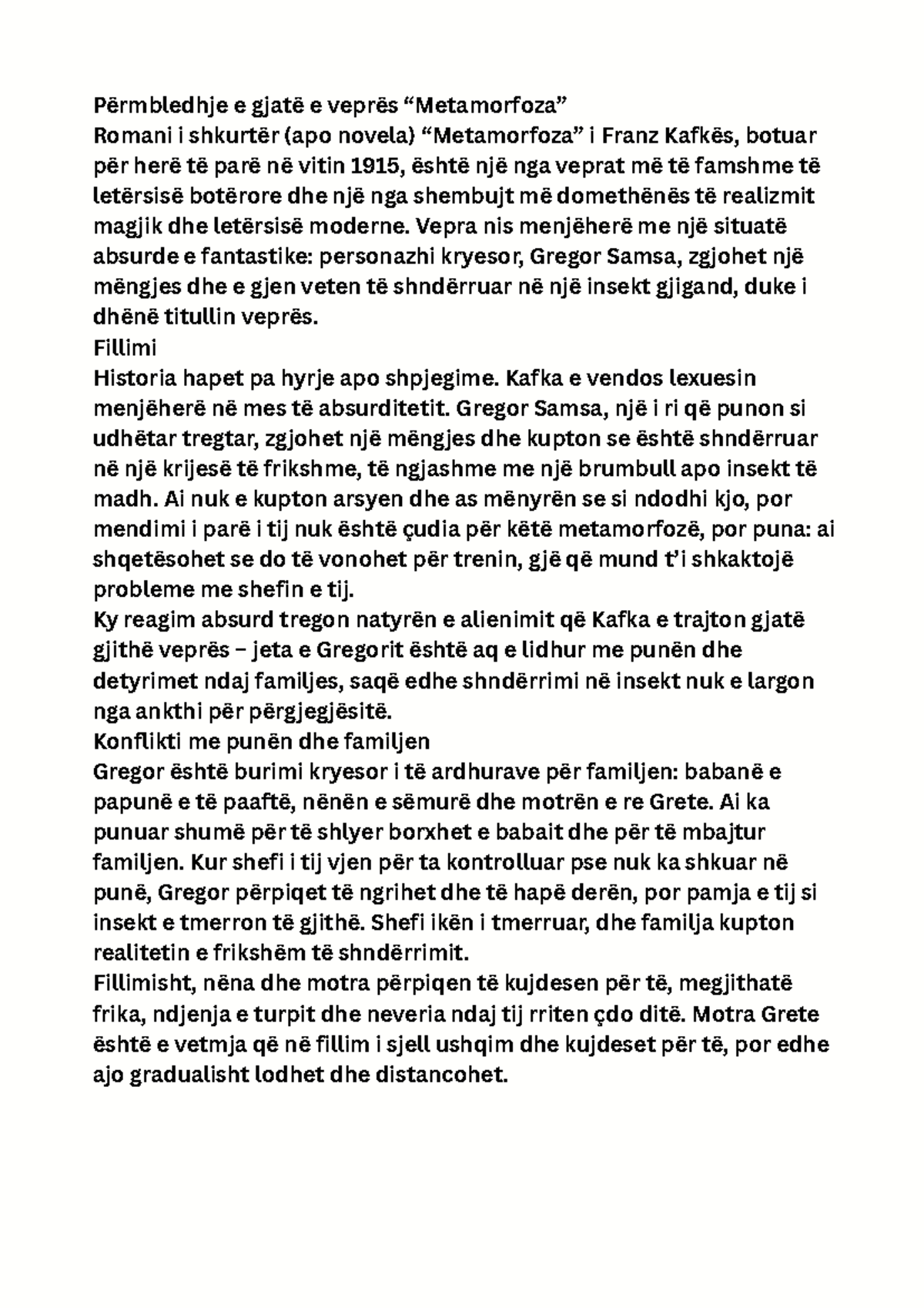 Librat e Letërsisë për Vitin 3: Analiza dhe Përmbledhje - Studocu