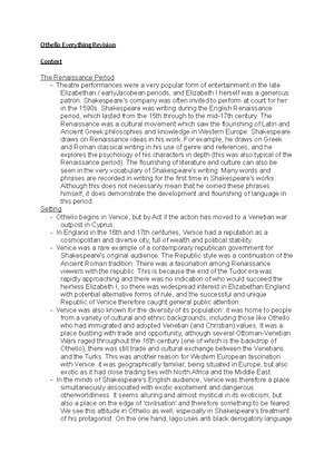Revision Workbook - Othello - OTHELLO A Level English Literature 2022 ...