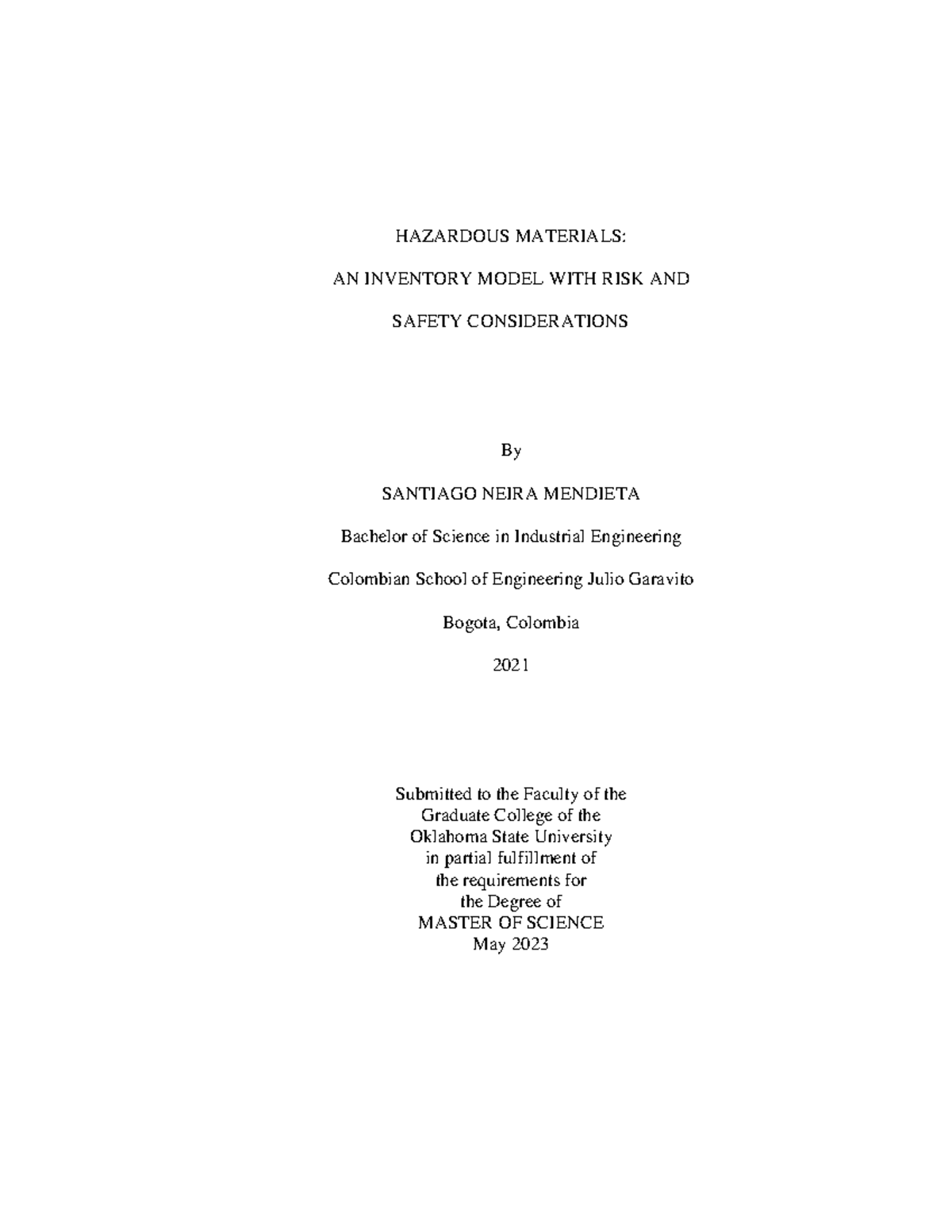 Hazmat Inventory Model: Risk & Safety Considerations Overview - Studocu