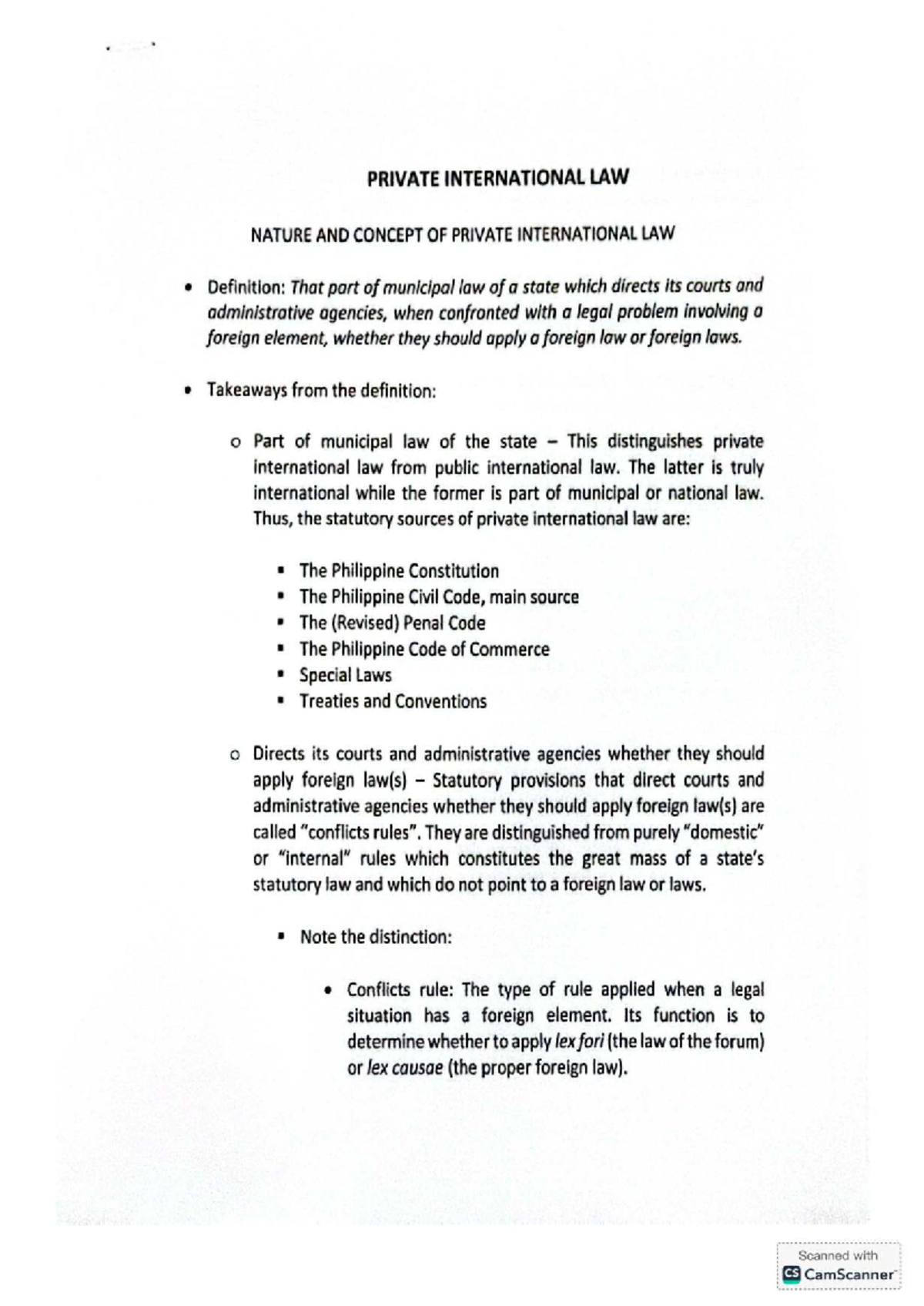 PRIVATE INTERNATIONAL LAW: NATURE, CONCEPTS & JURISDICTION ISSUES - Studocu