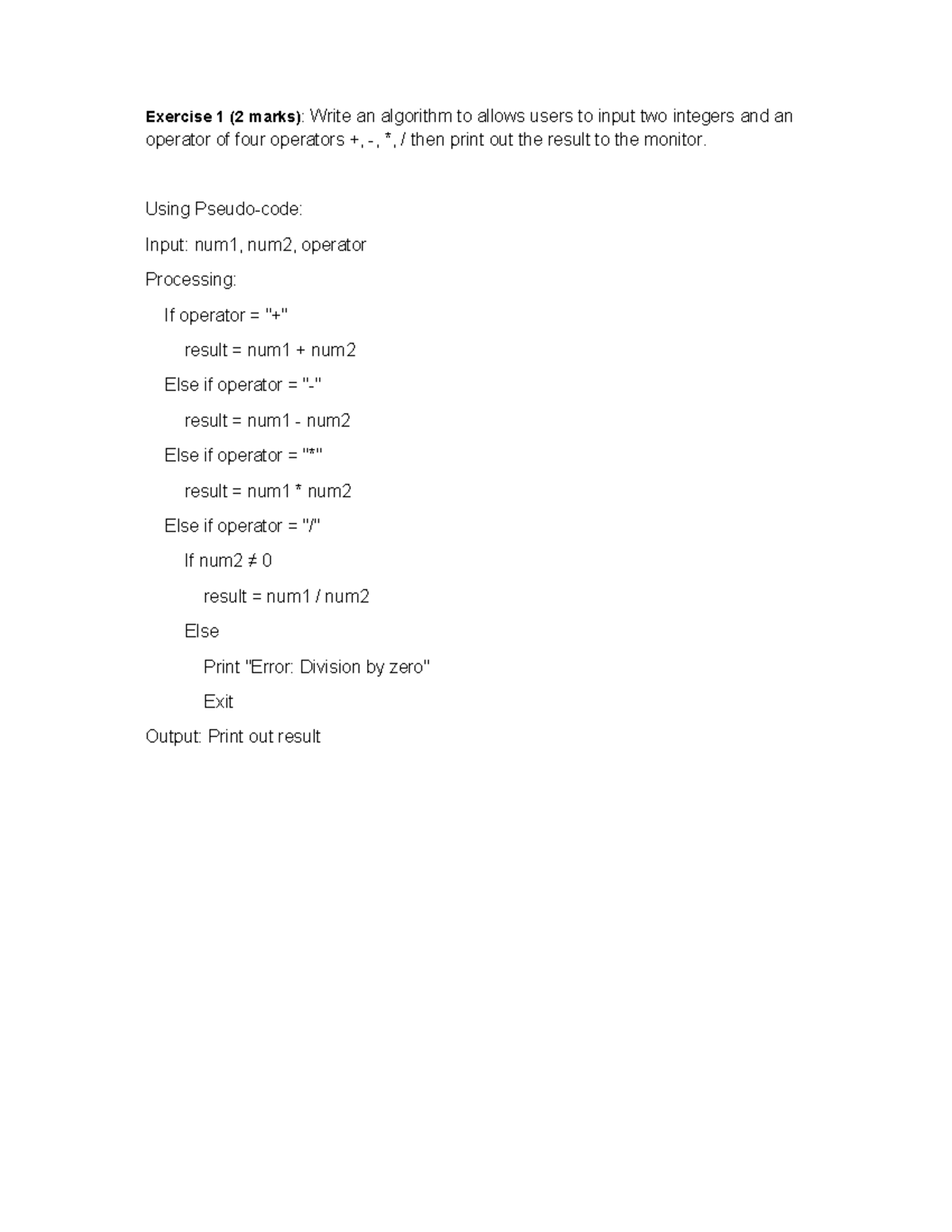 Lab2 - Algorithms for Integer Operations & Tax Calculation in CSI106 - Studocu