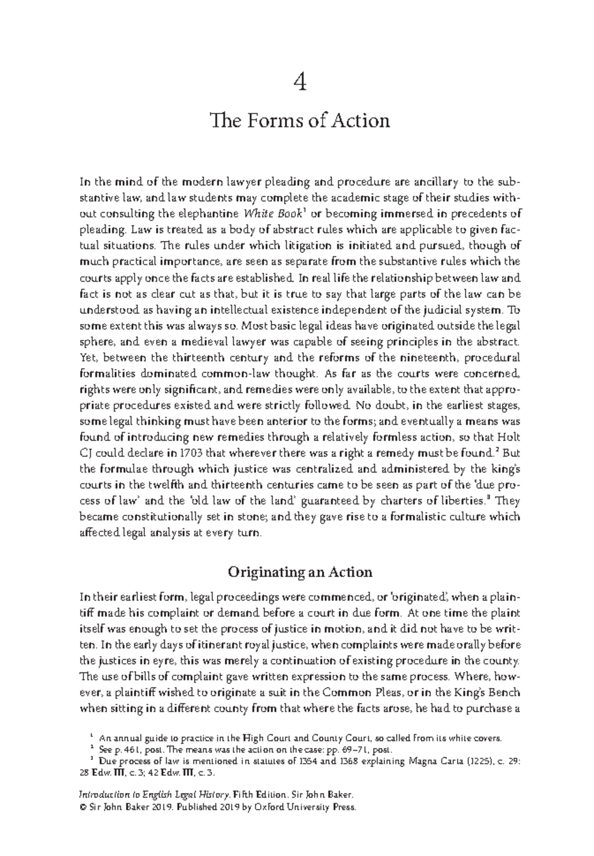 The Forms of Action - Introduction to English Legal History. Fifth ...