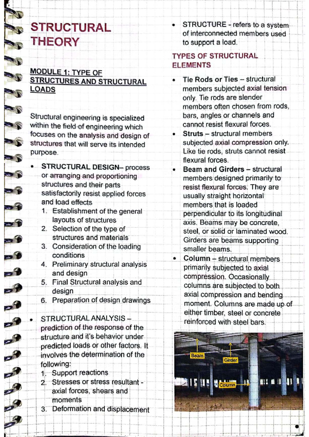 Structural Theory: Types of Elements and Analysis (ENG 101) - Studocu