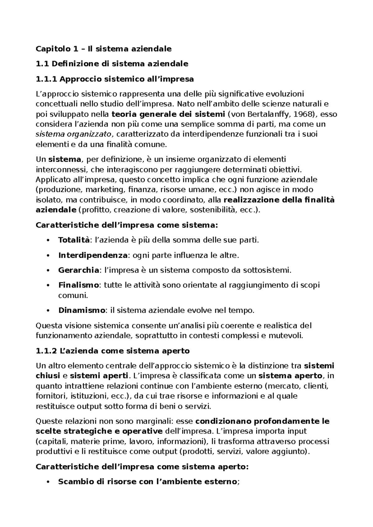Capitolo 1 - Introduzione al Sistema Aziendale e alle sue Dinamiche ...
