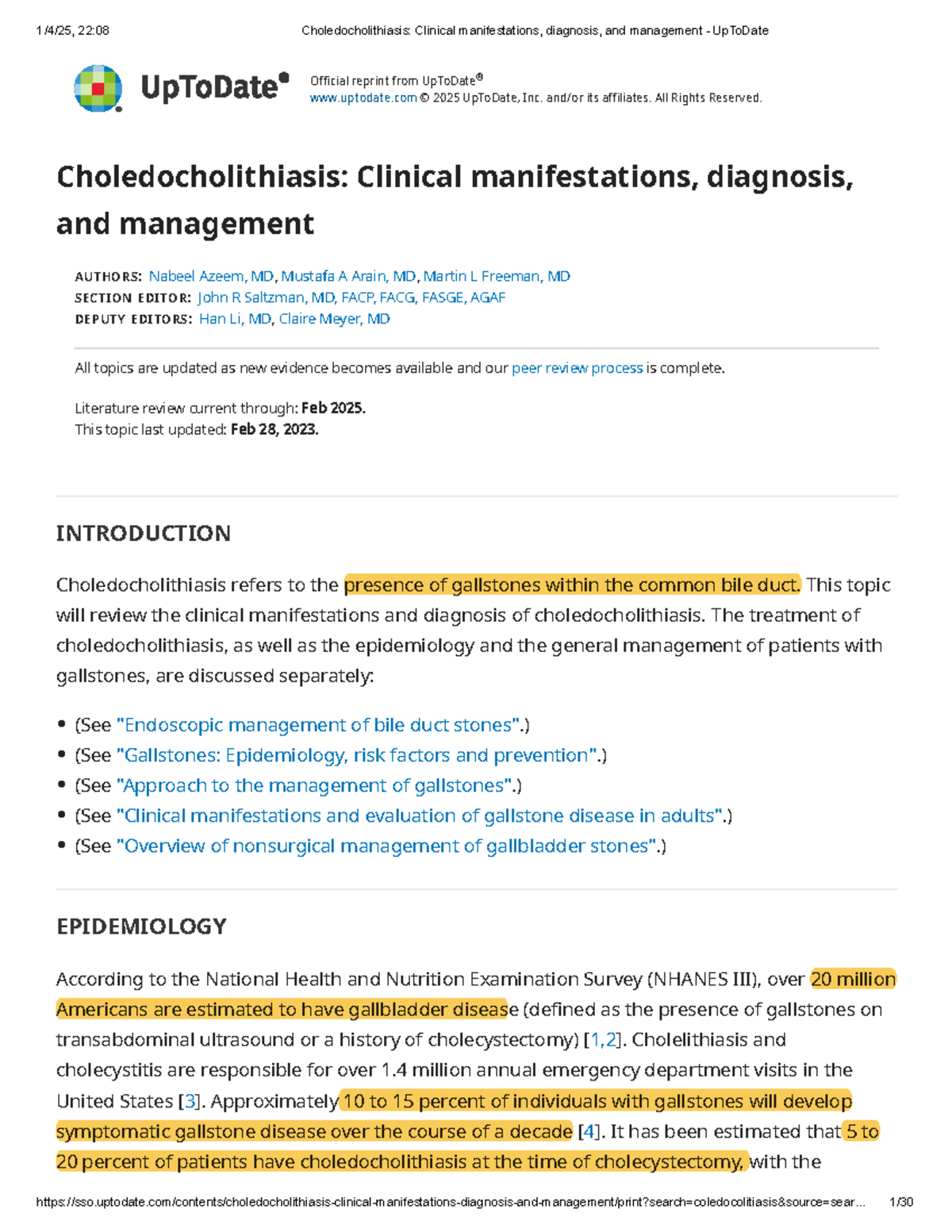 22:08 Choledocholithiasis: Clinical Manifestations, Diagnosis ...