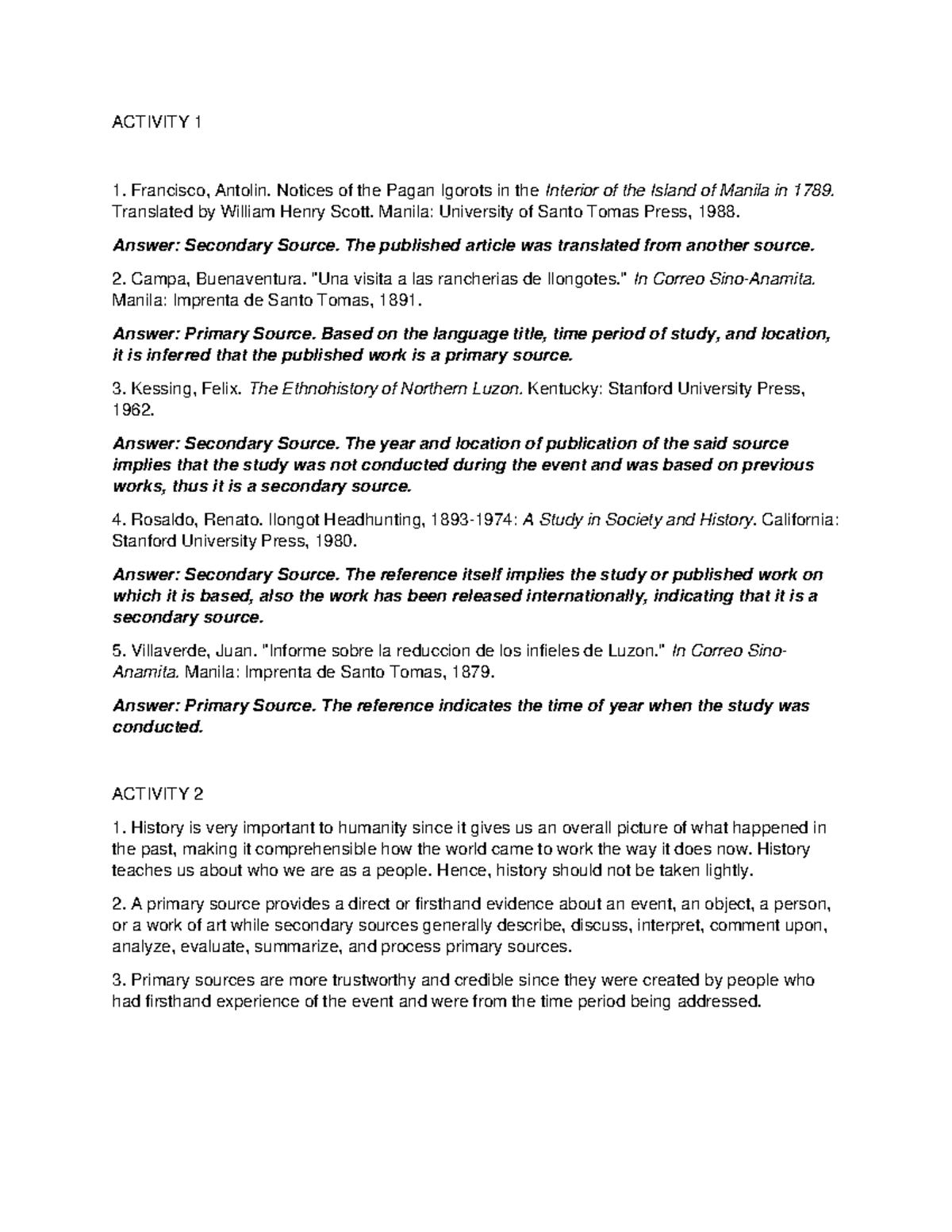 HIST 101: Understanding Primary and Secondary Sources in History - Studocu